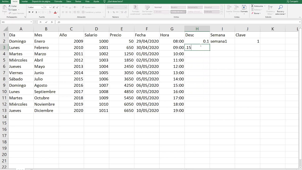 Clase 2 de Excel - Rellenar y Formatos de numero - YouTube
