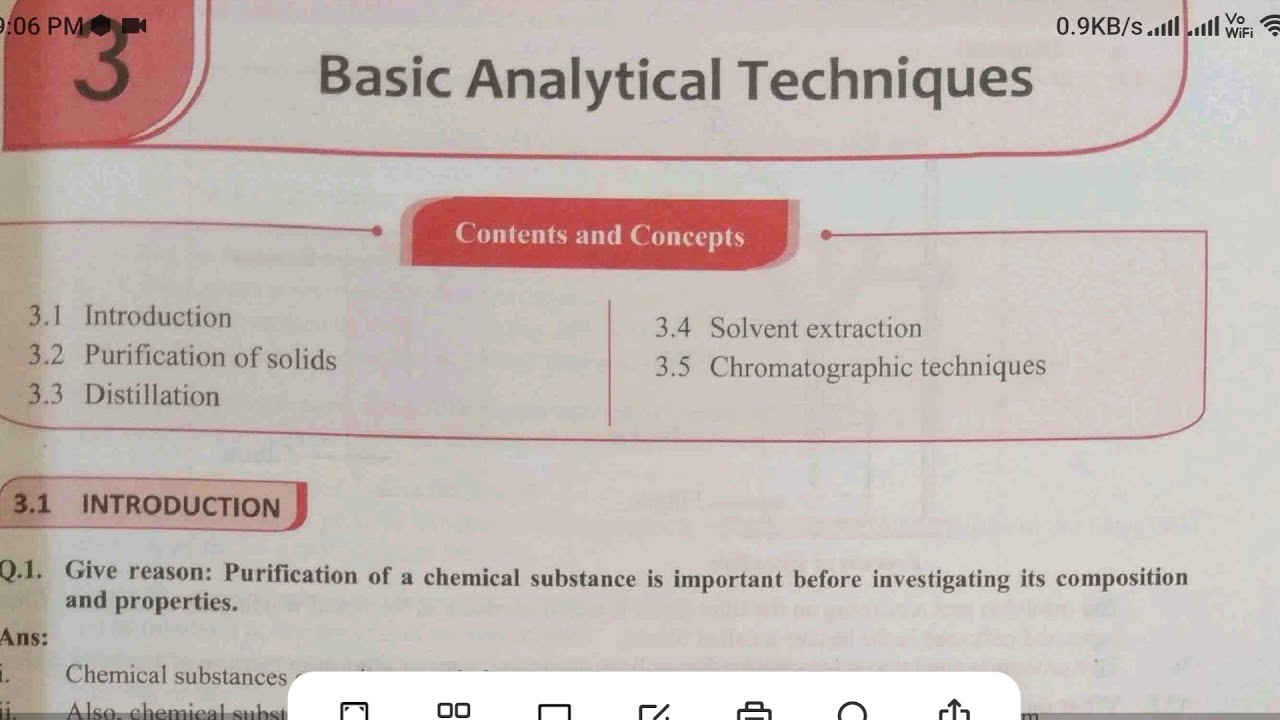 Basic Analytical Techniques class 11 chemistry chapter 3 exercise solutions mh board By Target ...