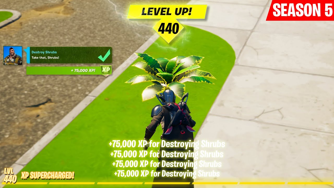 *SECRET QUEST* (75,000XP) EASIEST WAY in Single Match - Destroy Shrubs ...