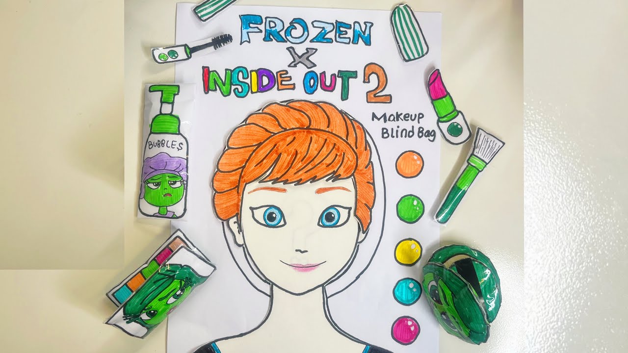 Paper DIY Tutorial frozen X Inside out 2 makeup Blindbag #insideout2 # ...