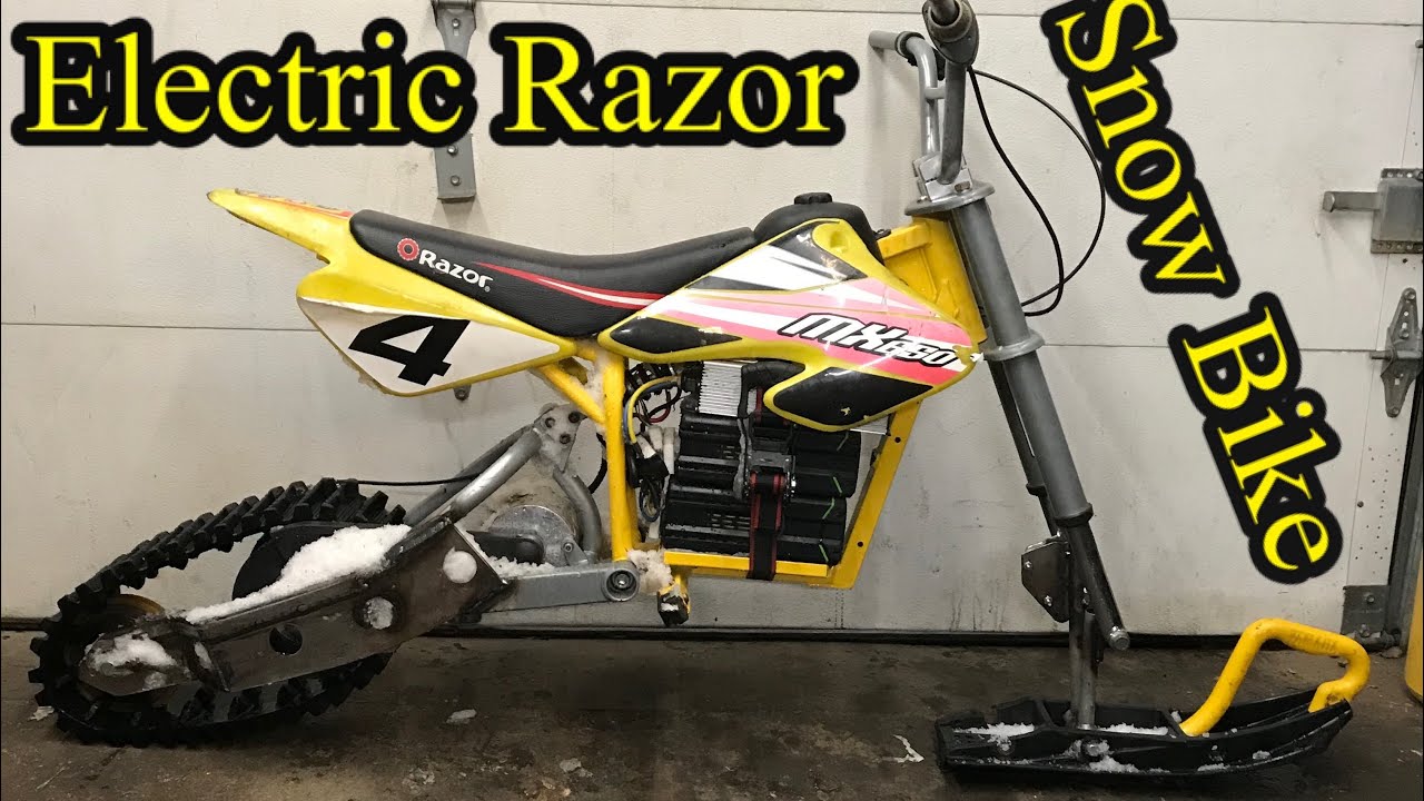 Modified Razor * Electric mini snow bike build*! - YouTube