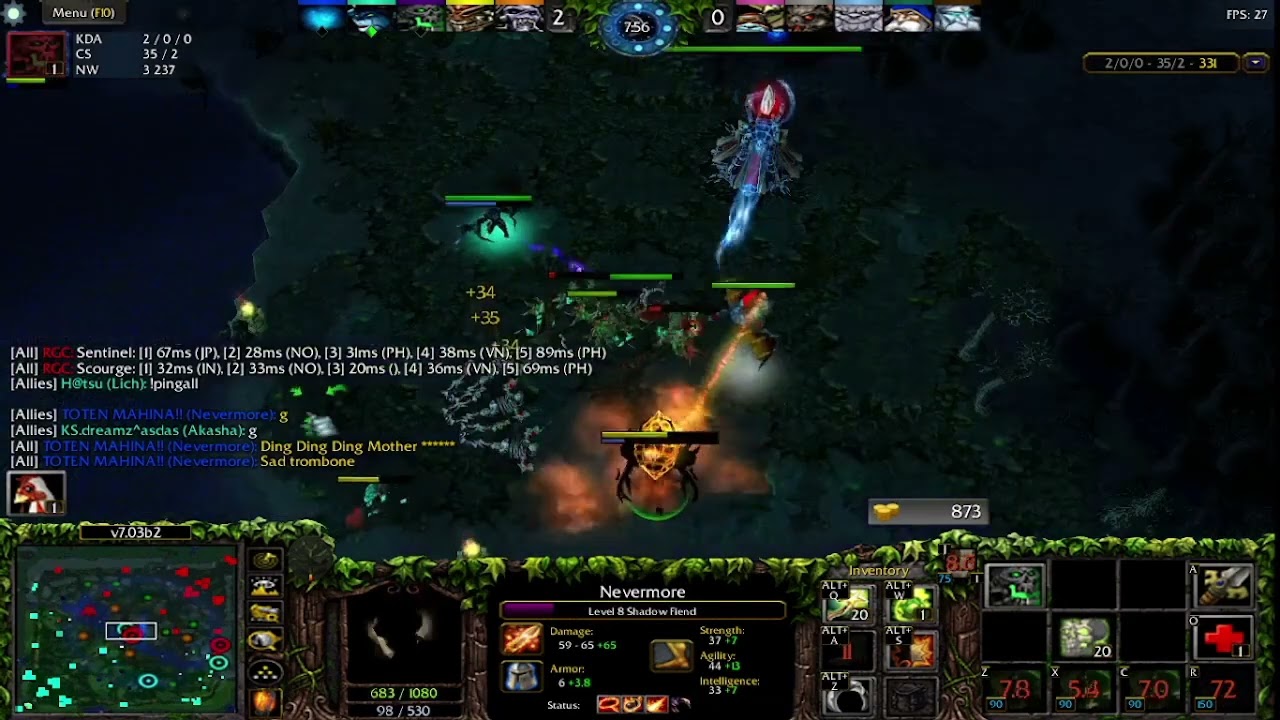 SF MAGIC BUILD vs BATRIDER DOTA 1 7.03b map - YouTube