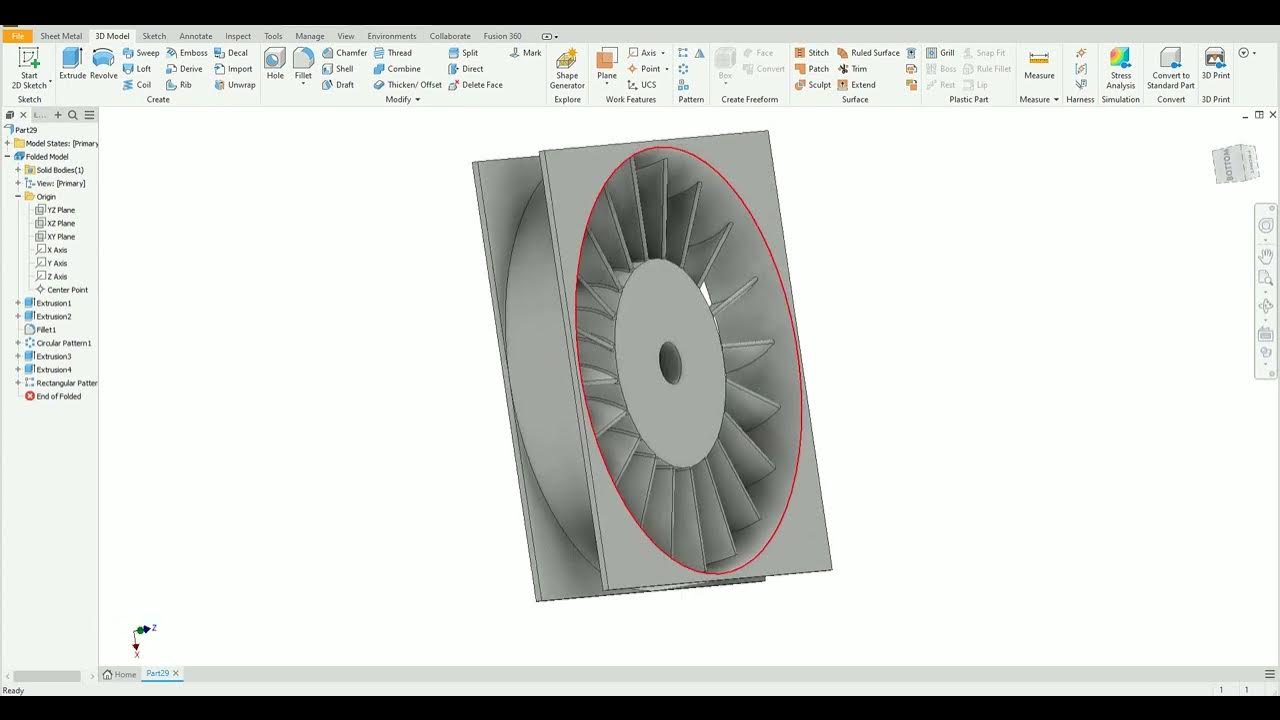 Autodesk Inventor Design a Simple Computer Fan - YouTube
