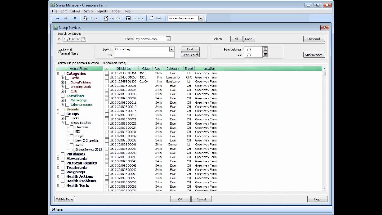 Sheep Service recording in Farmplan's Sheep Software - YouTube