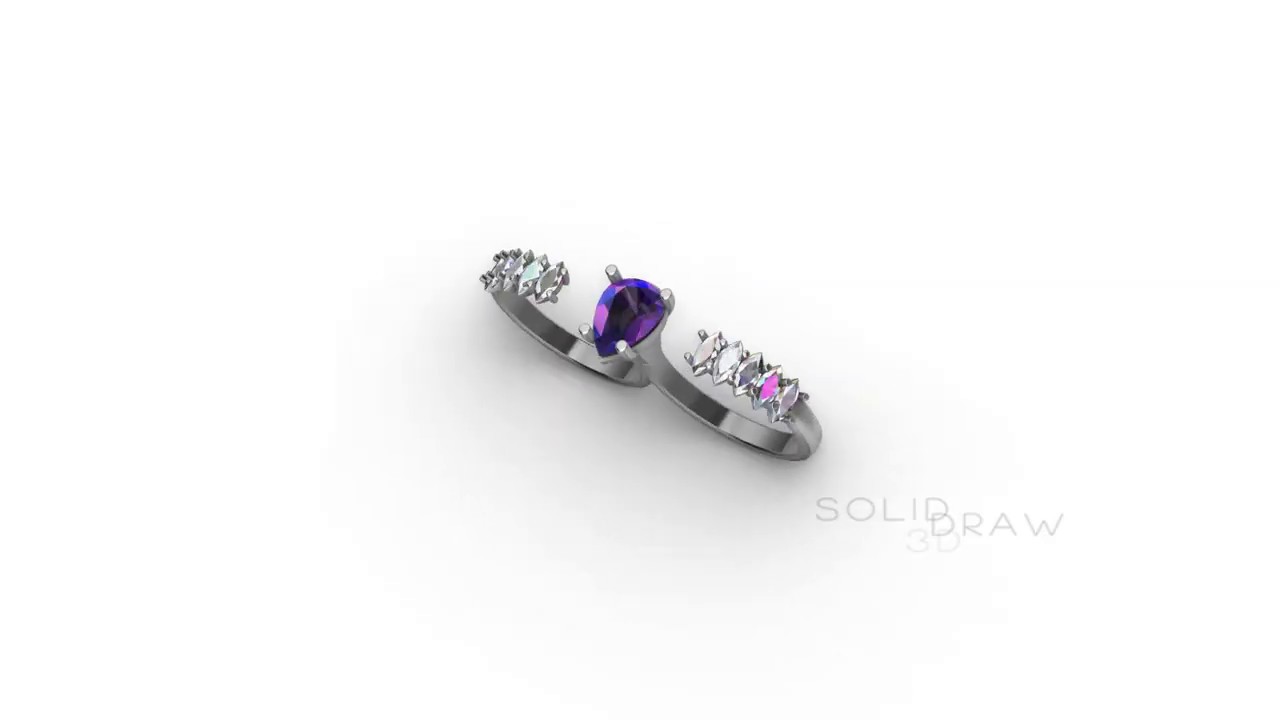 3D jewel design Ring Double gem custom services Rhinoceros Rhinogold ...