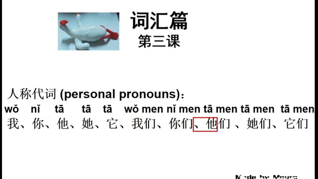 鹅“们一起学中文# new words# lesson 3: personal pronouns in Chinese and some ...