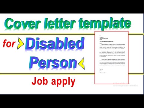 Cover letter sample for Disabled Person Job apply | Job application ...