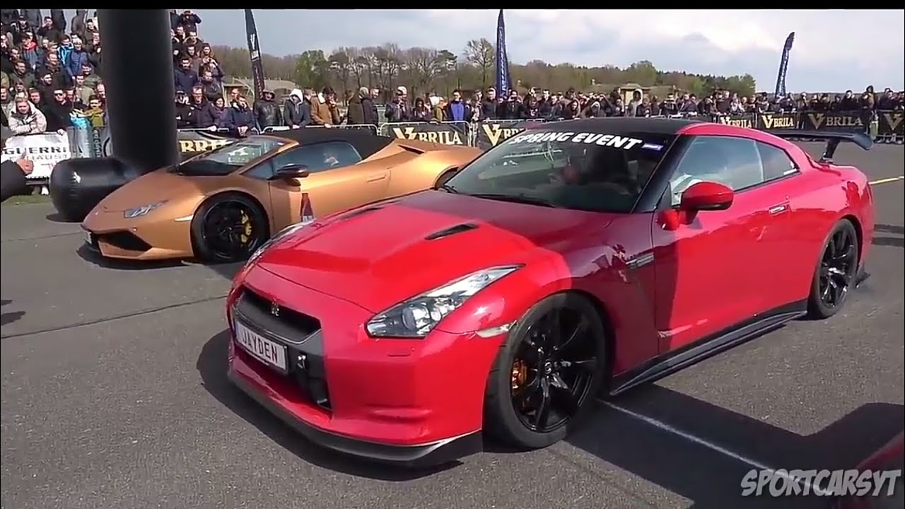 Nissan GT-R R35 (800HP) VS Lamborghini Huracán LP610-4 Spyder (610HP ...