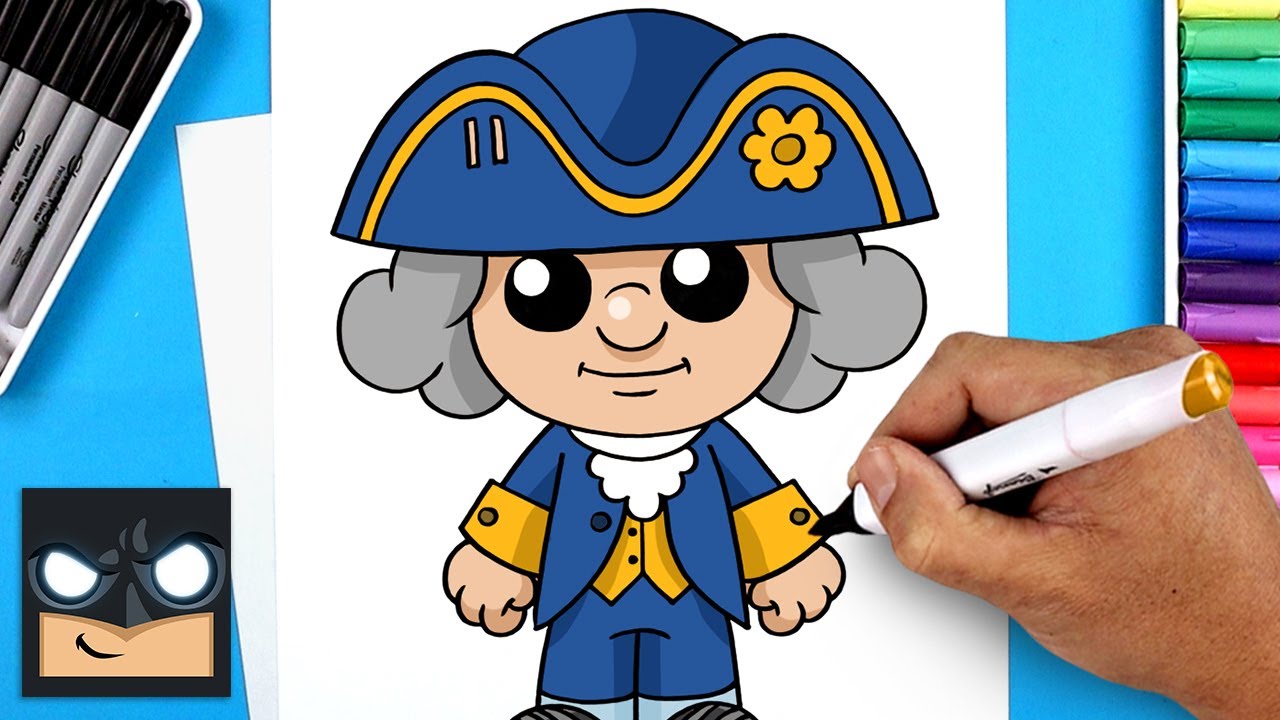 How to Draw George Washington | Step by Step Art Lesson for Beginners ...