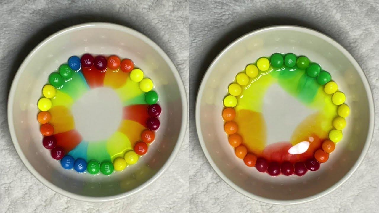 M&Ms/Skittles Colorful Experiment - YouTube