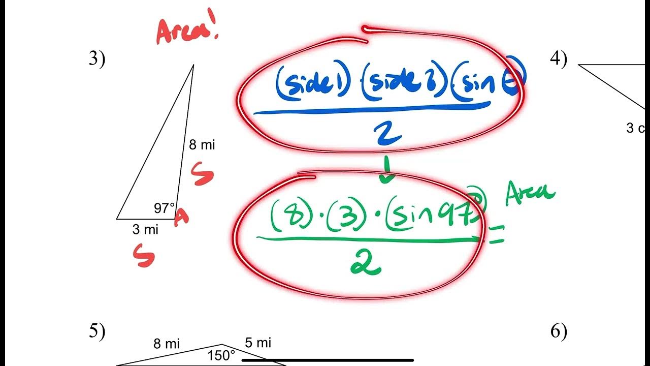 Area of a Triangle (SAS Method) - YouTube
