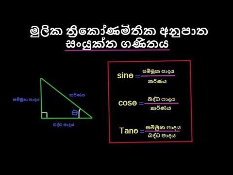 Basic Trigonometric Ratios(ත්‍රිකෝණමිතික අනුපාත)Trigonometric ත් ...