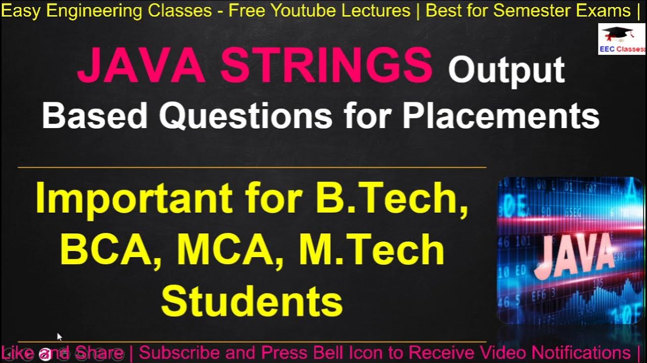 Java STRINGS Output Based Questions for Placement Preparation | JAVA Output Based Problem - YouTube