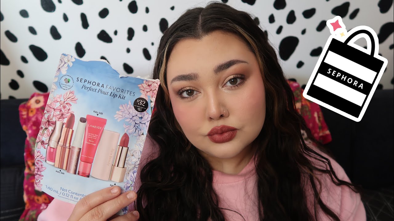 SEPHORA FAVORITES PERFECT POUT LIP KIT TRY ON - YouTube