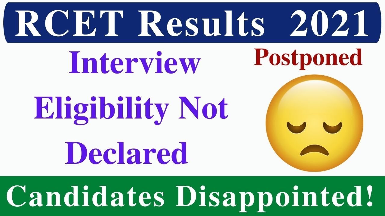 AP RCET Results 2021 Postponed | Interview Eligibility Not Declared ...