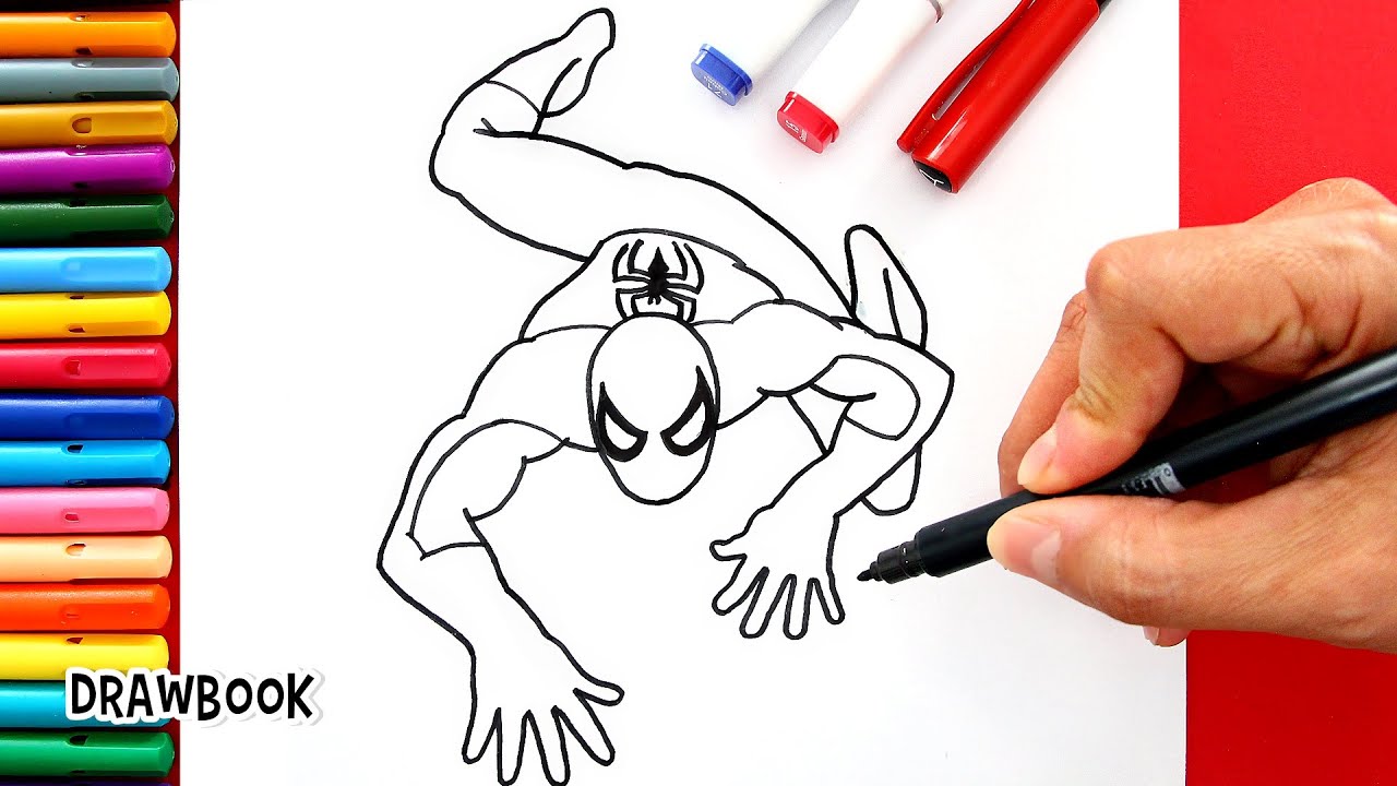 How to Draw SPIDER-MAN CRAWLING Pose - Step by Step! - YouTube