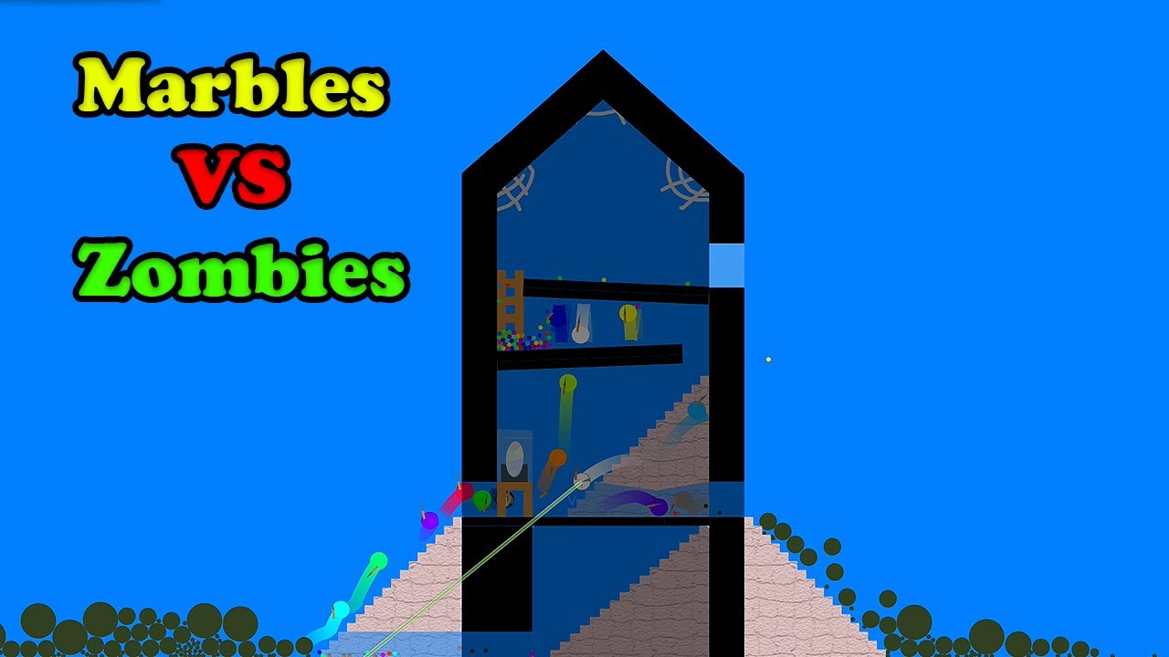 Marbles VS Zombies + House Defense in Algodoo - YouTube