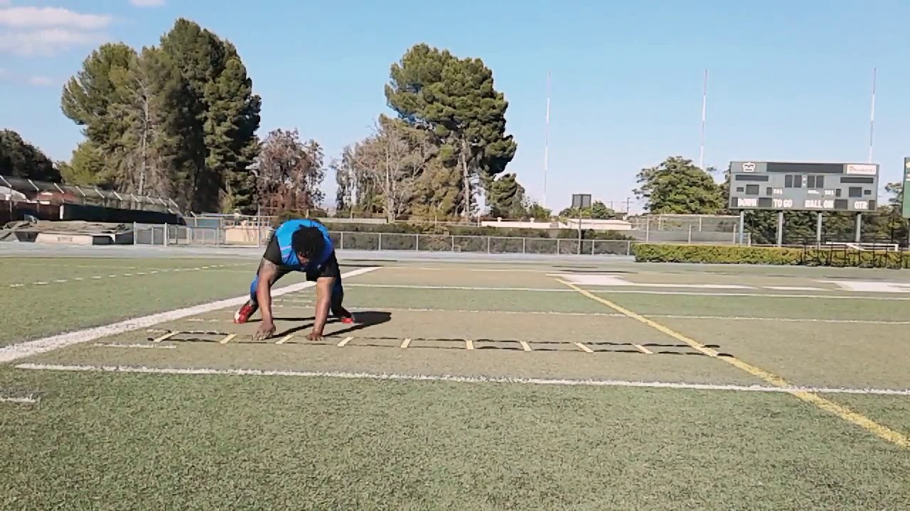 Defensiveline Drills- Bear Crawl Quick Hands- Side Shuffle Ladder ...