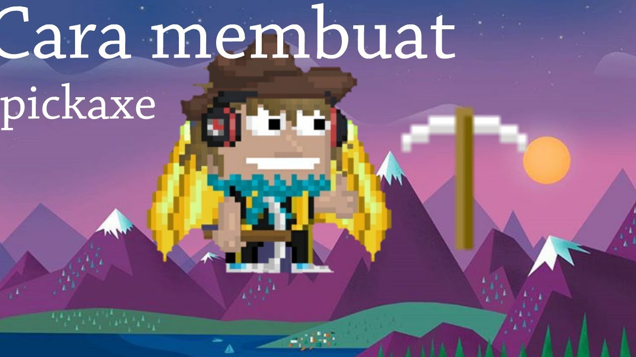 Cara membuat pickaxe di growtopia:indonesia - YouTube
