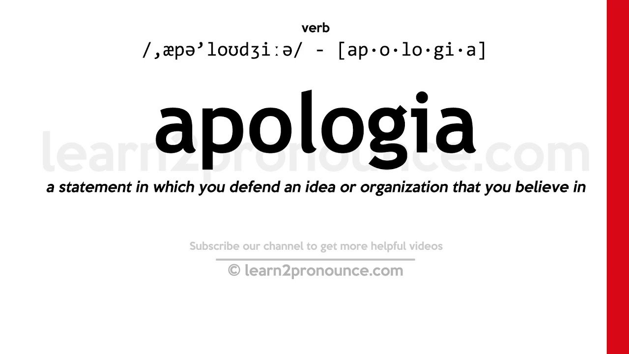 Pronunciation of Apologia | Definition of Apologia - YouTube