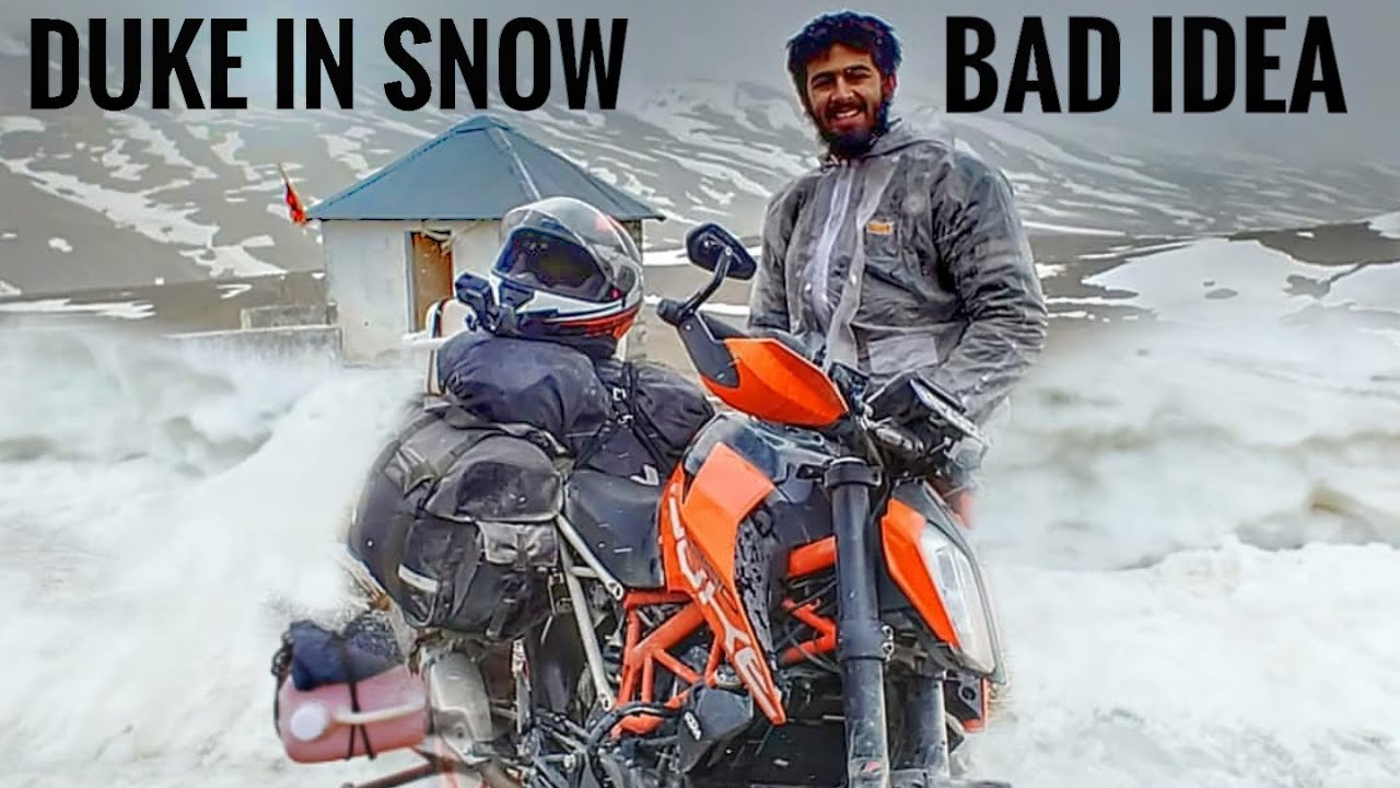 DUKE 390 in SNOW terrain performance. - YouTube