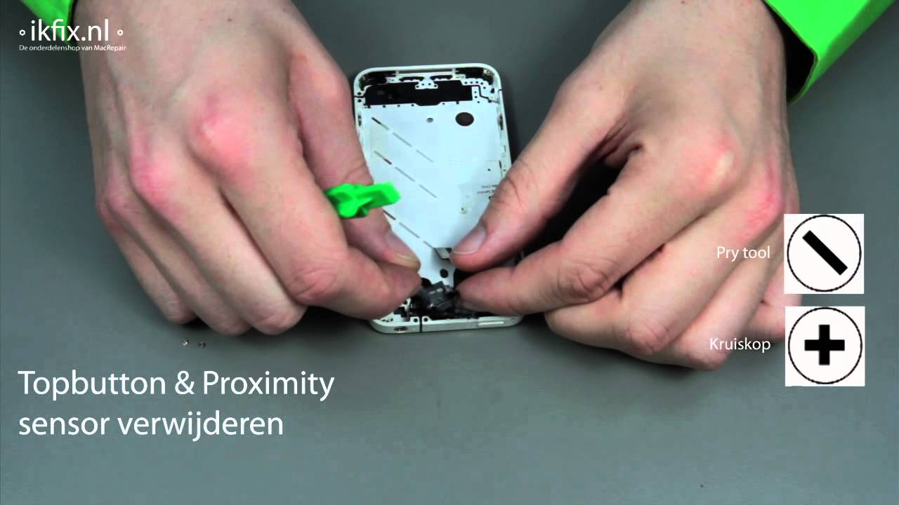 iPhone 4 top button (assembly) vervangen - YouTube