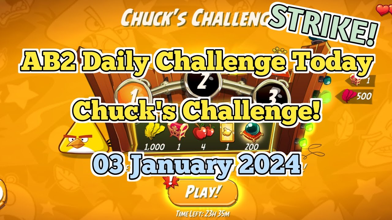 Angry Birds 2 AB2 Daily Challenge Today Chuck's Challenge! STRIKE! 3-3-4 Rooms - YouTube