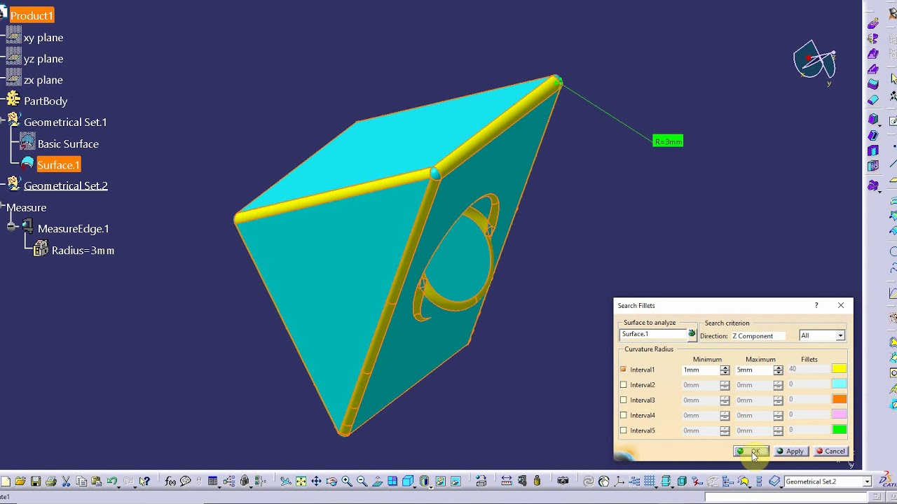 Search fillets in CATIA V5 - YouTube