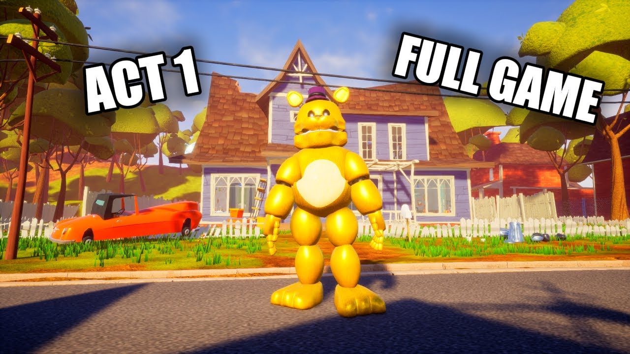 Playing The Hello Neighbour FredbearRunaway | Hello Neighbour Mod - YouTube