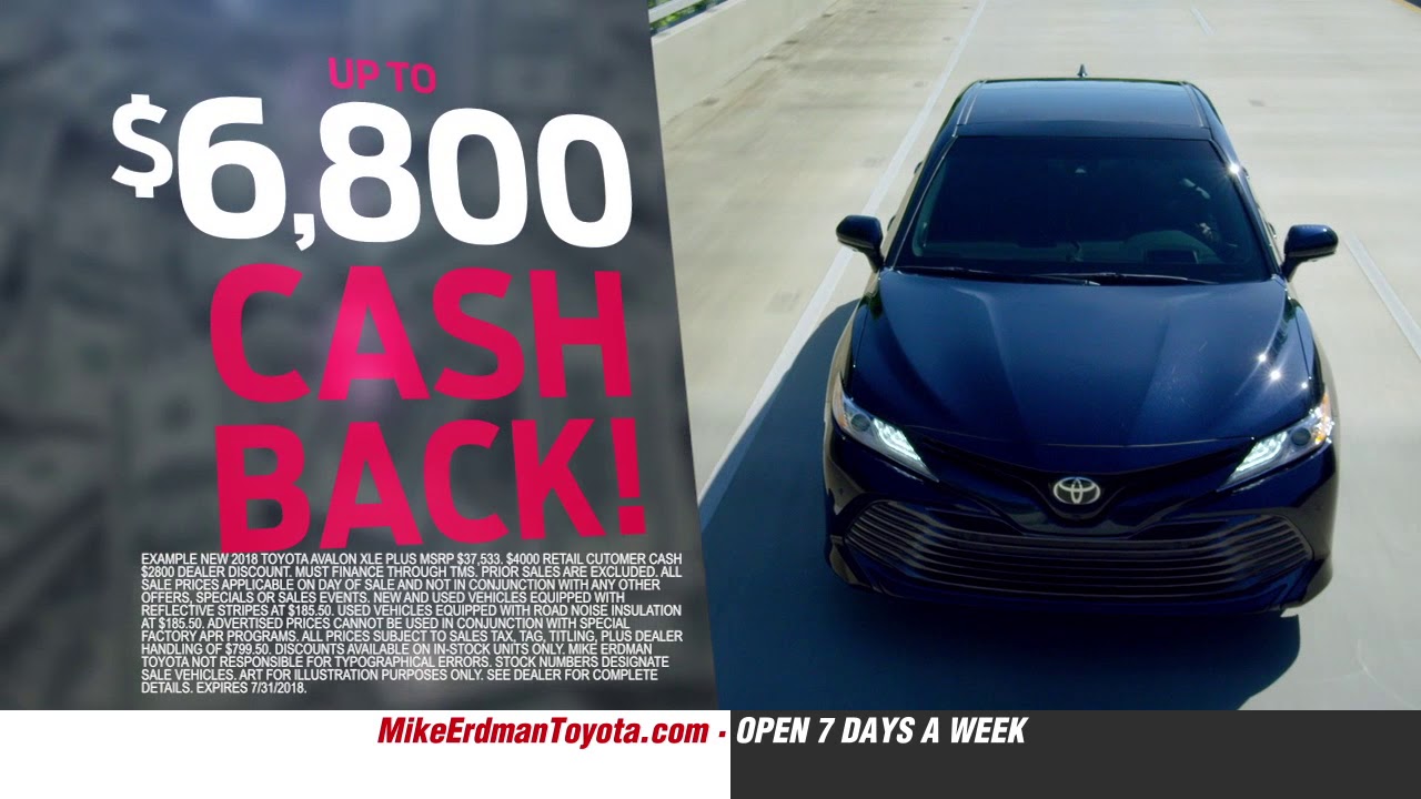 Up To $6800 Cash back at Mike Erdman Toyota - YouTube