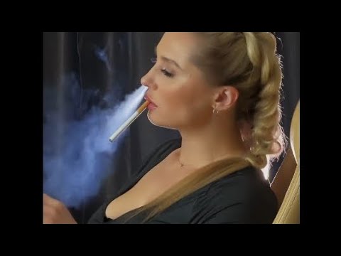 Girl smokers lips smoking nose video ll