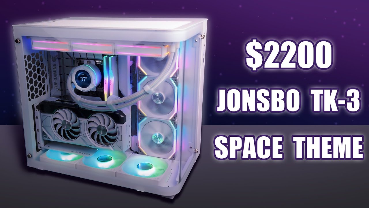 $2200 Space Theme All White Build | Jonsbo TK-3 Gaming PC Build - YouTube