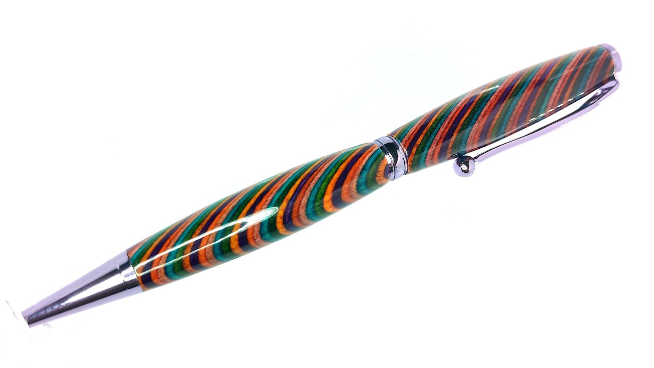Turning a SlimLine Pen with Spectraply Blank. Condensed. - YouTube