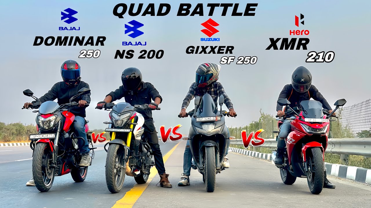 bajaj dominar 250 vs Suzuki Gixxer sf 250 vs pulsar ns 200 vs hero ...