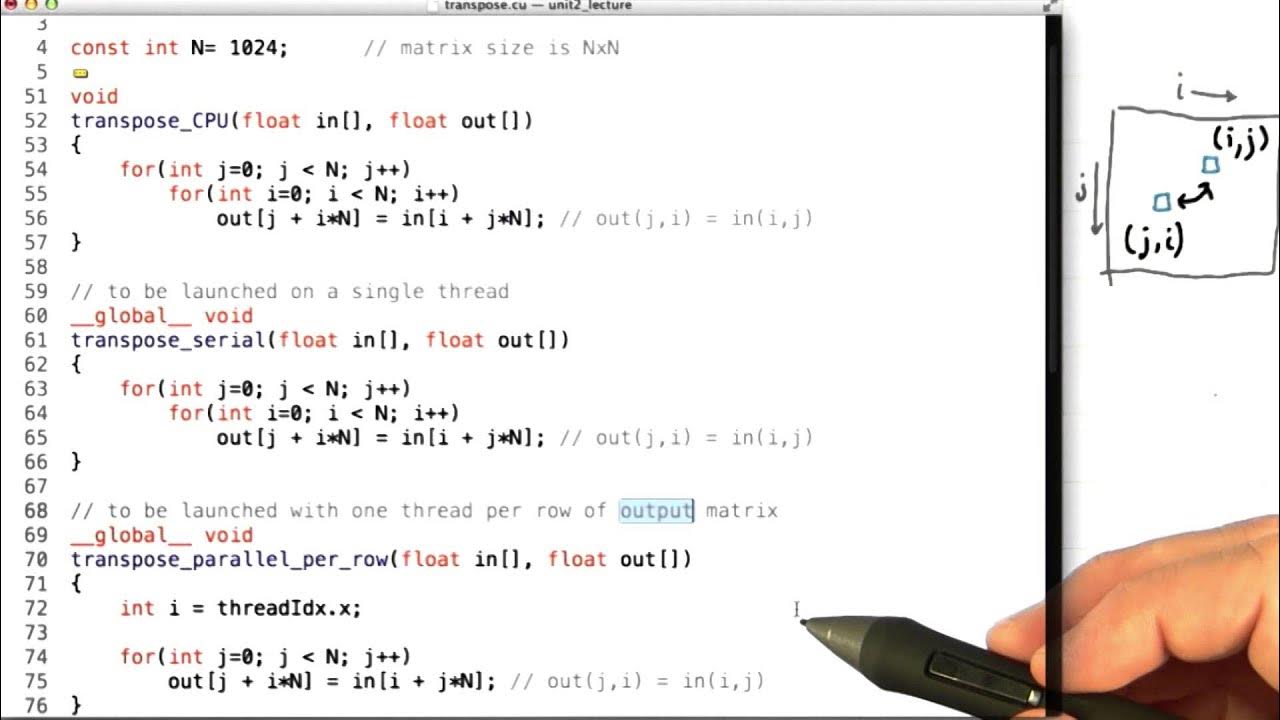 Transpose Code Example Part3 - Intro to Parallel Programming - YouTube