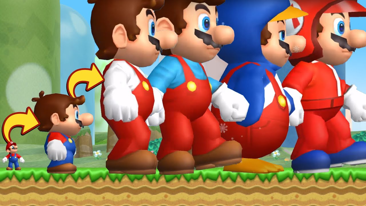 What happens when Giant Mario uses Mario's Power Ups - YouTube