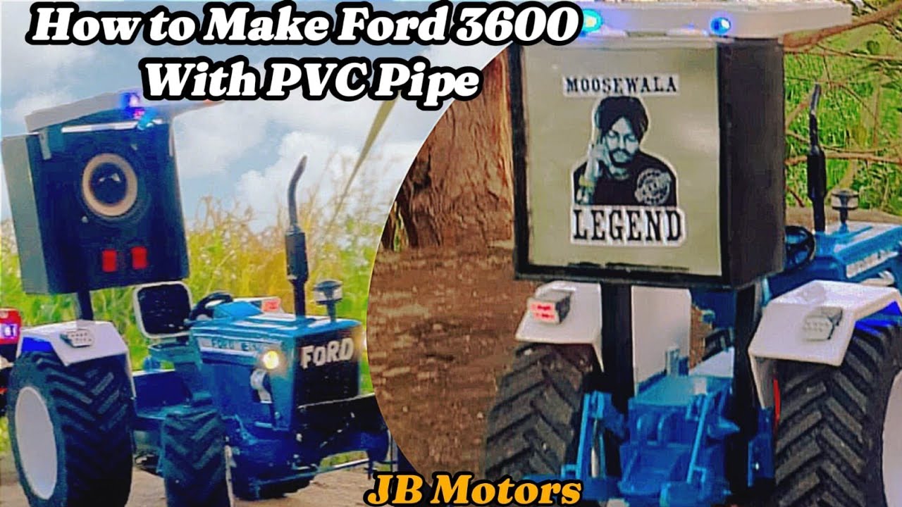 How to make Ford 3600 with plastic pipe || how to rc tractor ford 3600 ...