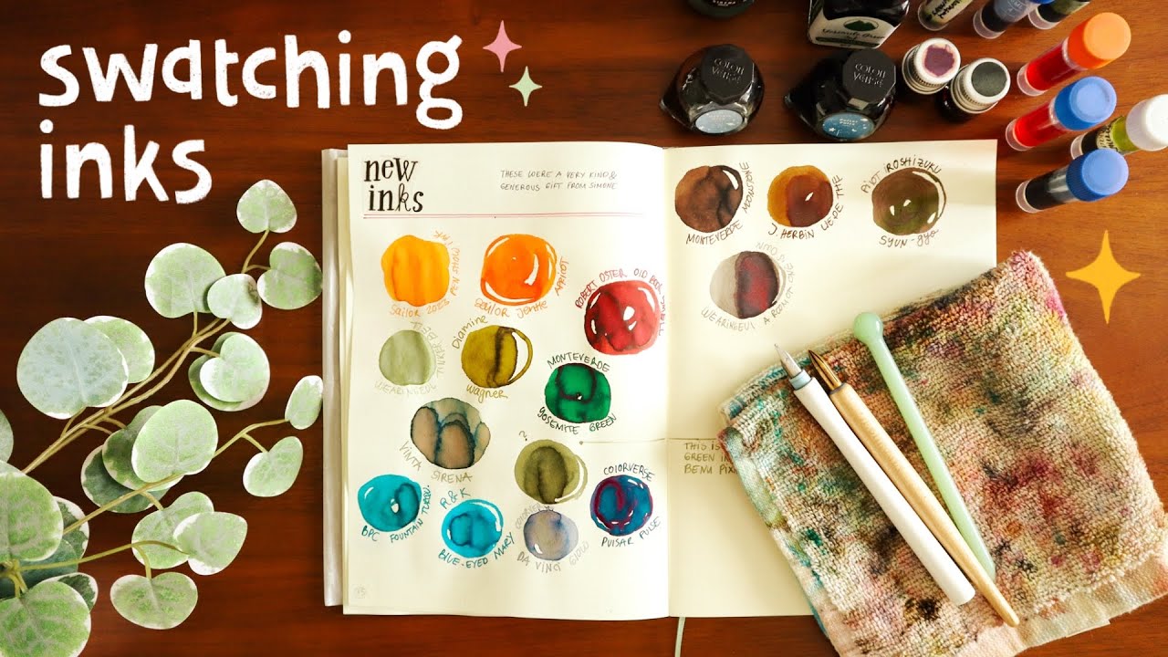 Cozy Ink Swatching Session - Happy Mail from @seemownay - YouTube
