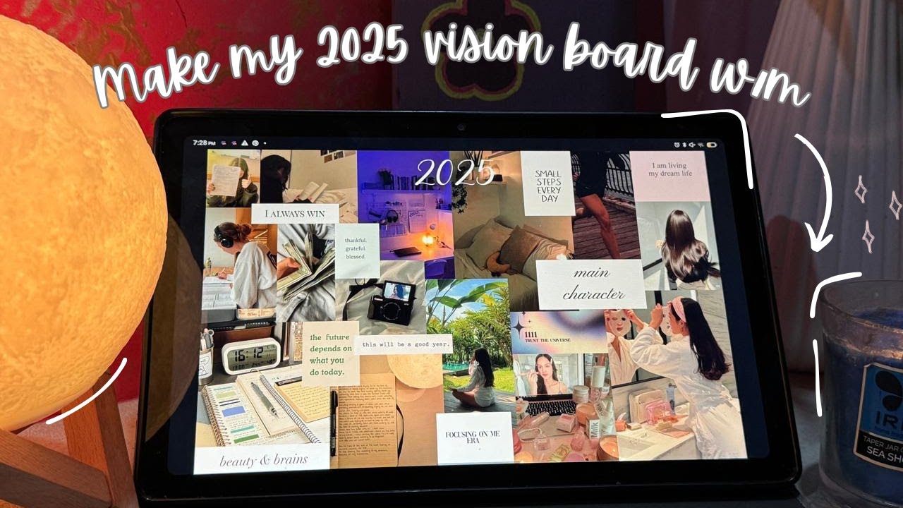 how to make a vision board☁️|| make my vision board w/m while you learn ...