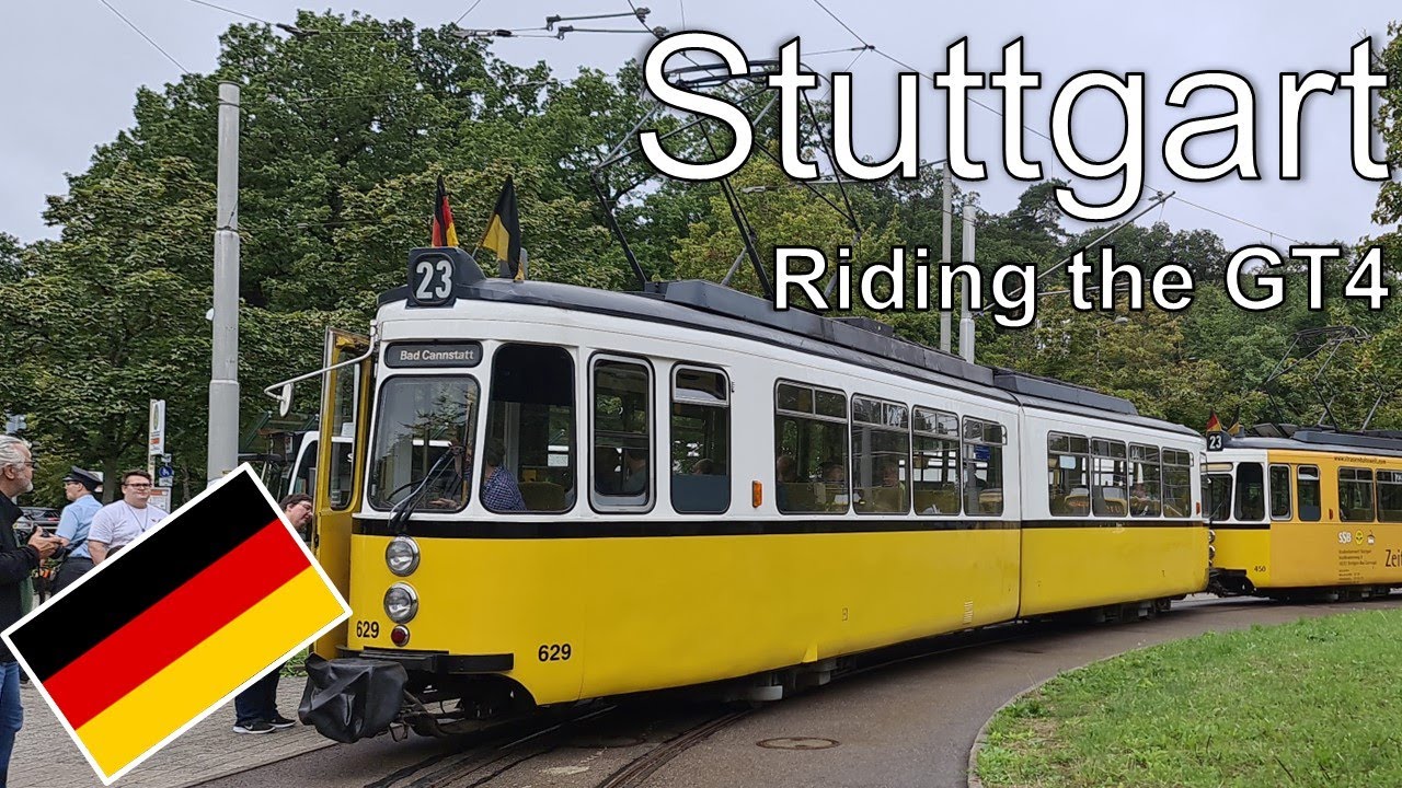 Stuttgart - riding the historic GT4 tram - YouTube