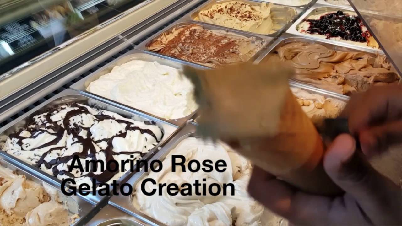 Amorino Gelato Hazelnut And Pistachio, Rose Shape Cone Creation - YouTube