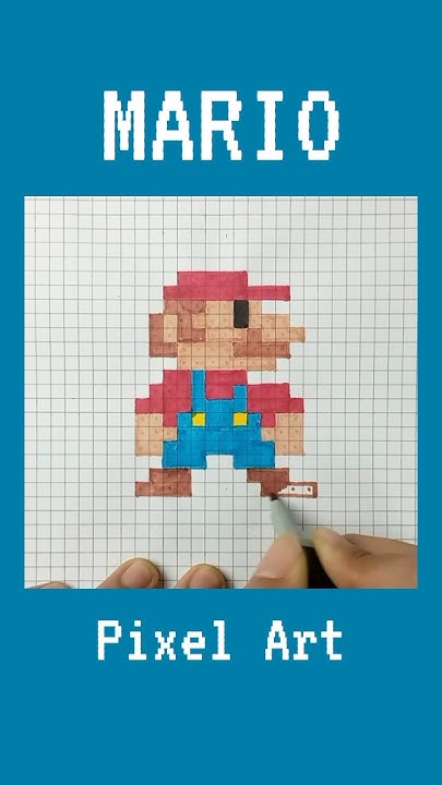 Easy Hand Drawn Mario Pixel Art - YouTube