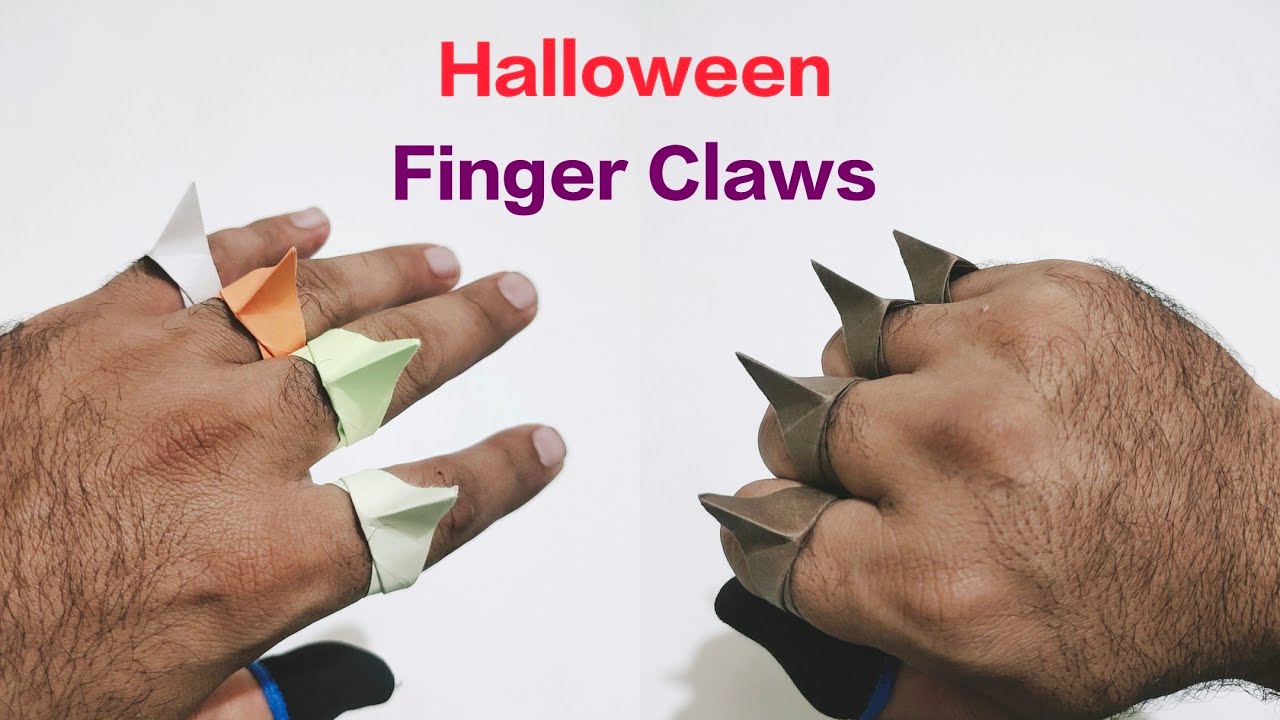 Halloween finger claws | origami paper halloween claws | Paper crafts ...