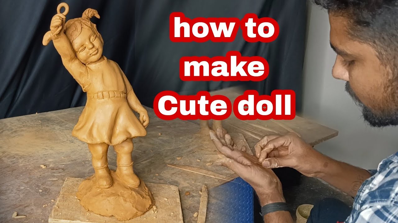 How to make a beautiful clay doll | mitti ka doll banana | clay art ...