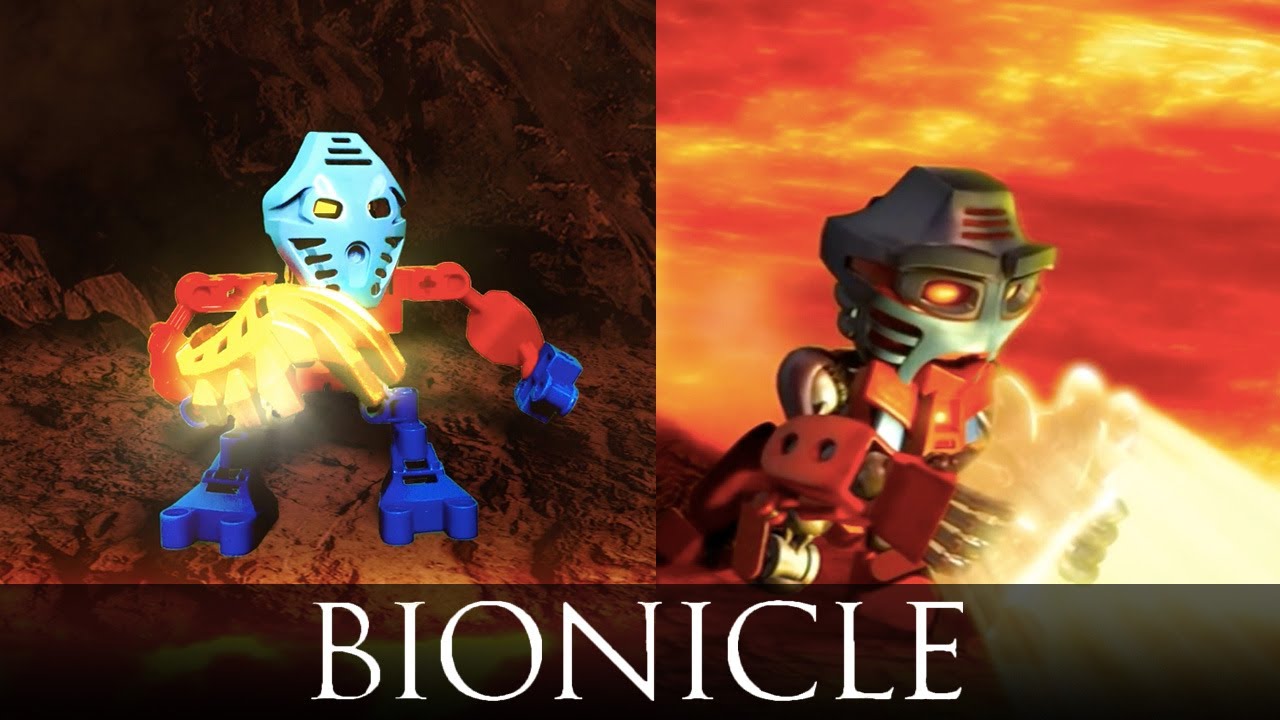 [Side by Side] Bionicle Mask of Light Movie Lava Surfing but Lego Stop ...