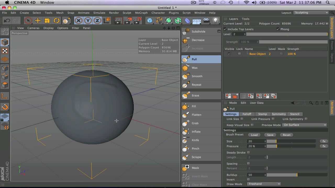 CInema 4D Tutorial | How To Sculpt For Beginners R14 - YouTube