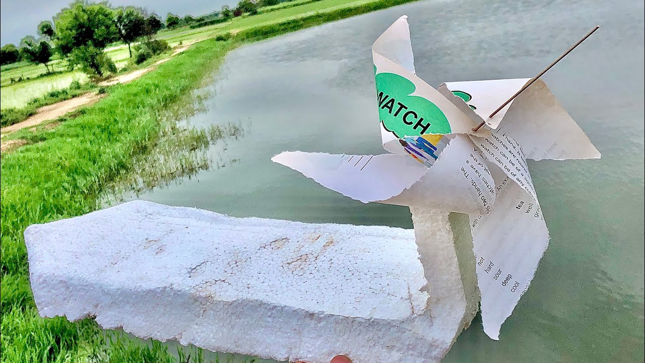 I made wind power boat with paper fan 🔥 - YouTube
