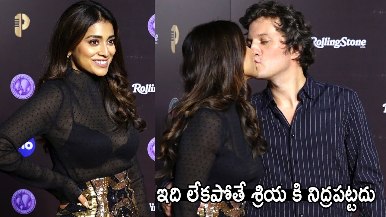 Shriya Saran Kissed Her Husband Andrei Koscheev Infront Of Media ...
