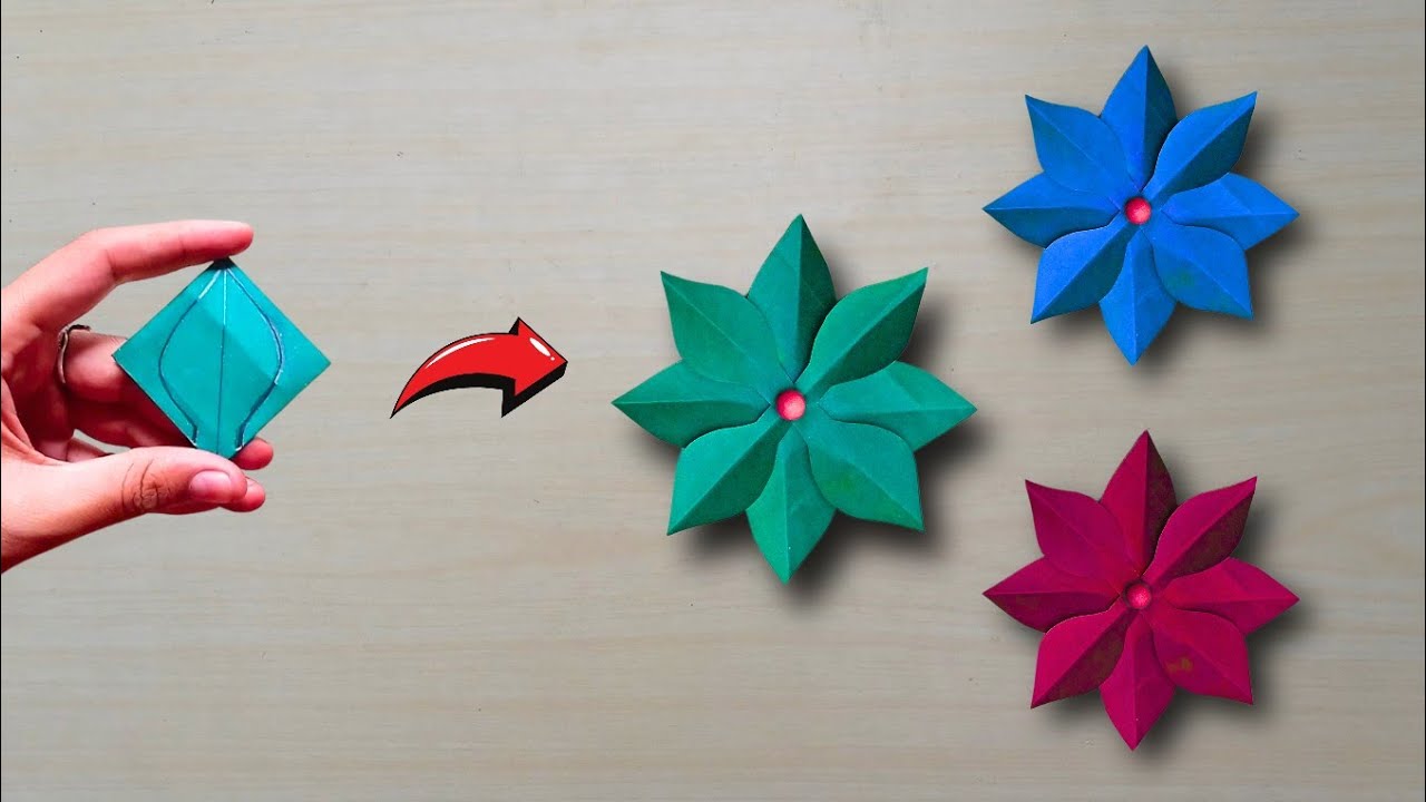 Very Easy Paper flowers with A4 sheets | colourful - YouTube