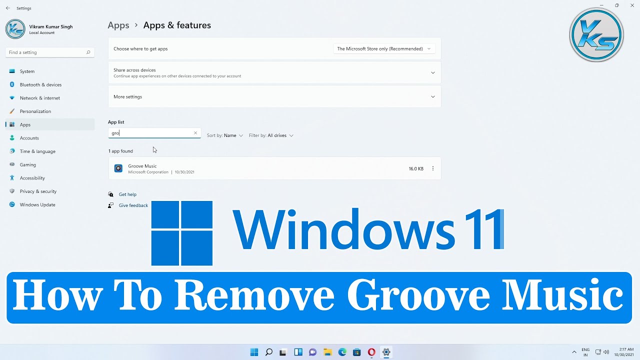How To Remove Groove Music From Windows 11 - YouTube